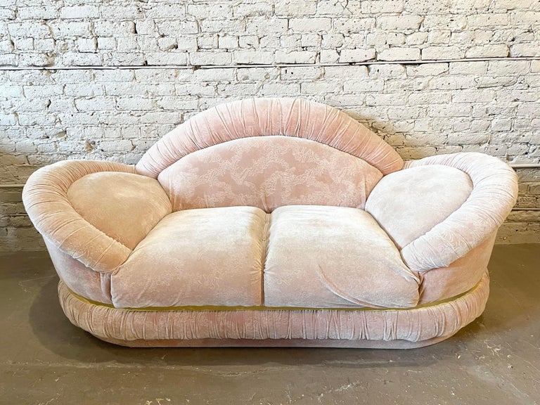 1980s Postmodern Sofa Set with Brass Detailing, 2 Pieces For Sale at ...