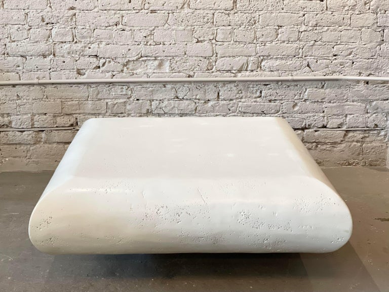 1980s Postmodern Square Plaster Coffee Table on Plinth Base For Sale at ...