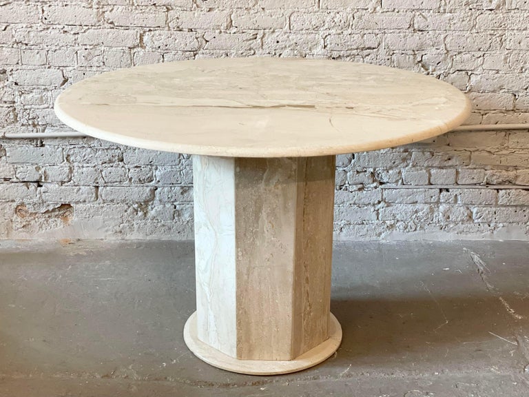1980s Postmodern Travertine Honed Dining Table at 1stDibs