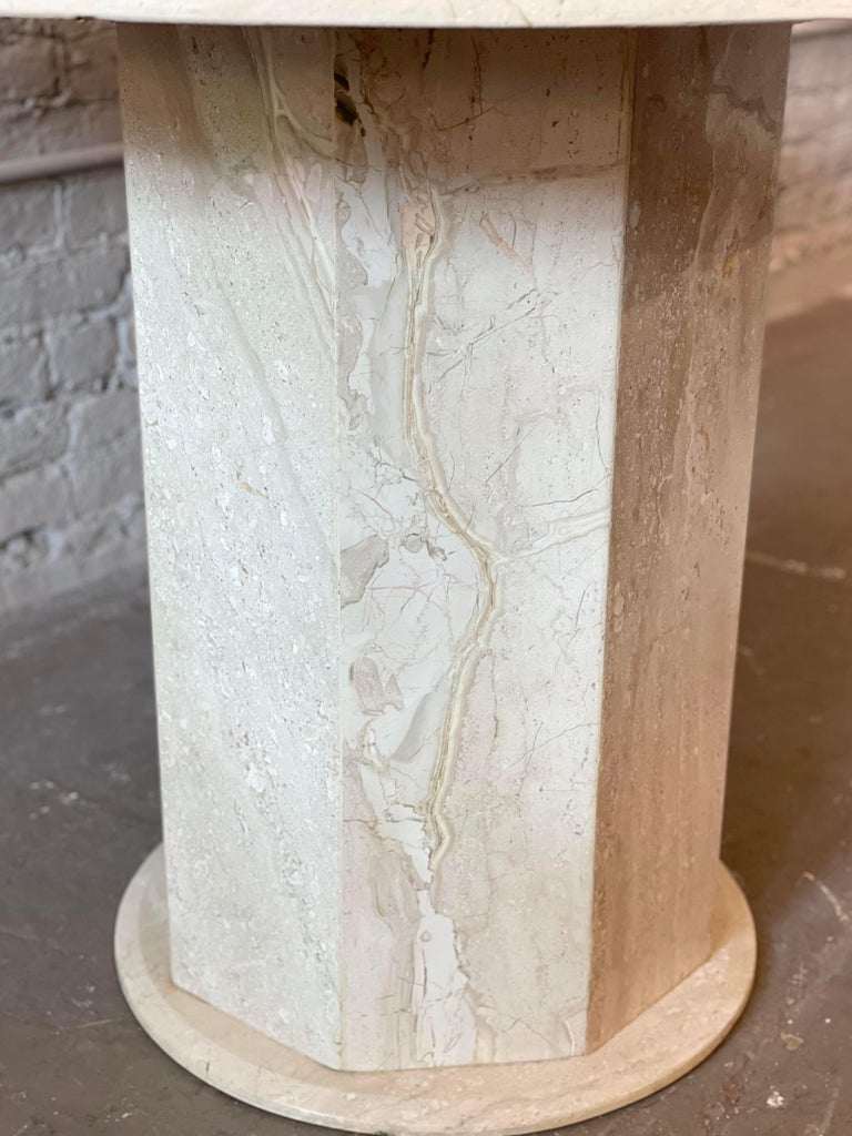 1980s Postmodern Travertine Honed Dining Table at 1stDibs