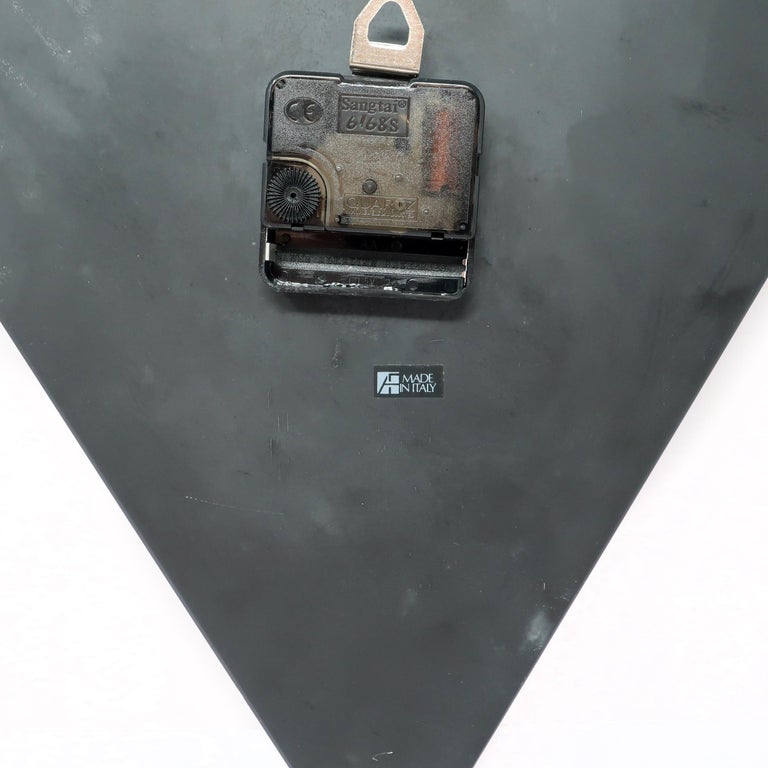1980s, Postmodern Triangular Italian Slate Wall Clock For Sale at 1stDibs