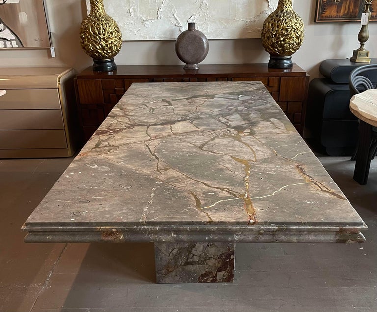 1980s Postmodern Vintage Emperado Honed Marble Dining Table For Sale at ...