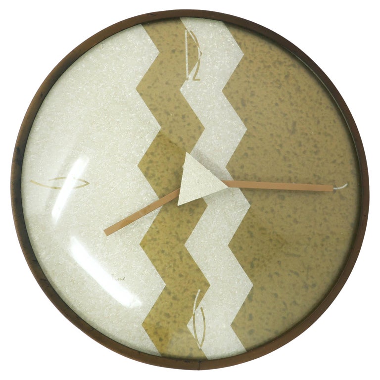 1980s Postmodern Wall Clock by Empire Art For Sale at 1stDibs