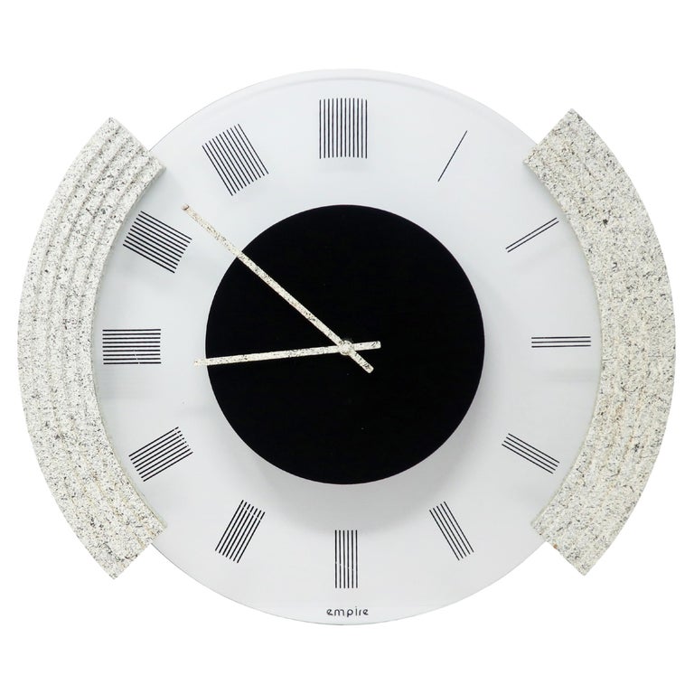 1980s Postmodern Wall Clock by Empire Arts For Sale at 1stDibs