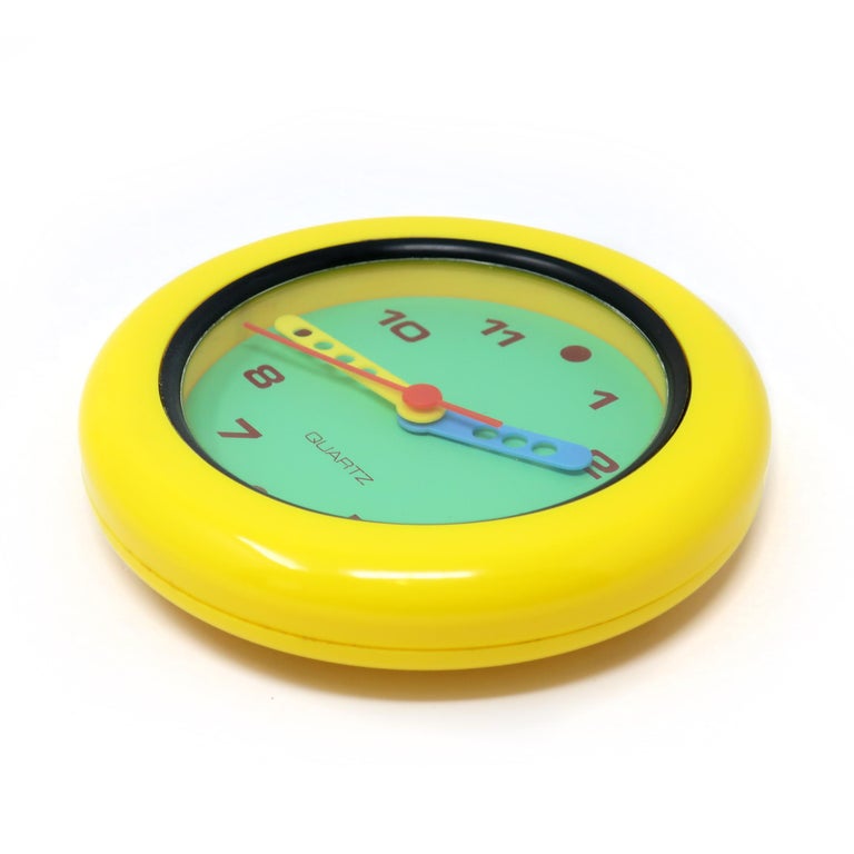 1980s Postmodern Wall Clock For Sale at 1stDibs