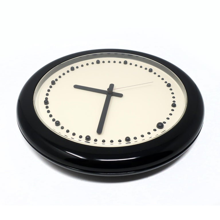 1980s Postmodern White and Black Rexite Zero 980 Wall Clock at 1stDibs