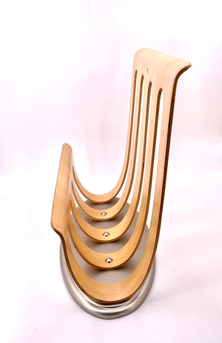 1980s Rare Molded Wood Magazine Record Holder by Michael Graves at 1stDibs