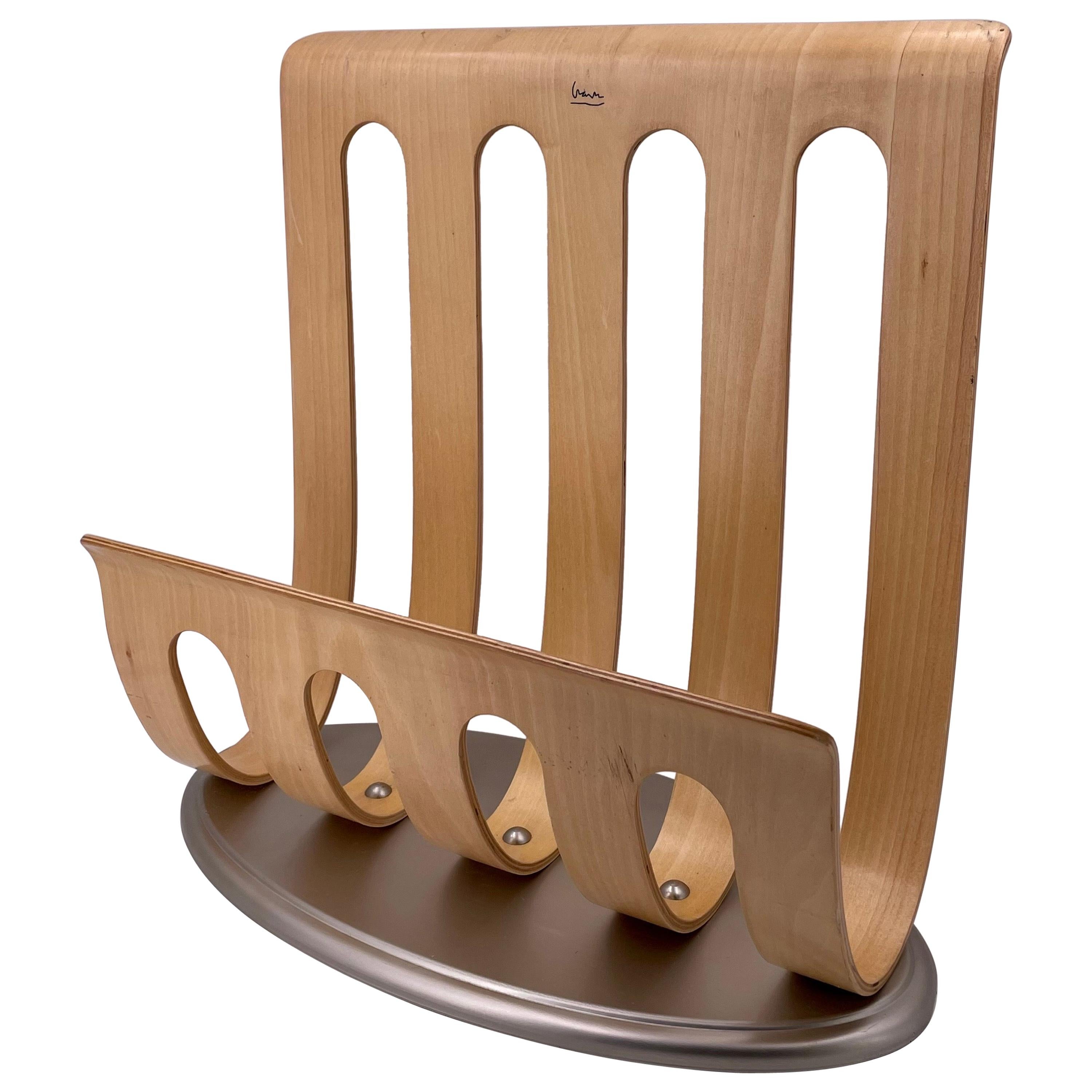 1980s Rare Molded Wood Magazine Record Holder by Michael Graves at 1stDibs