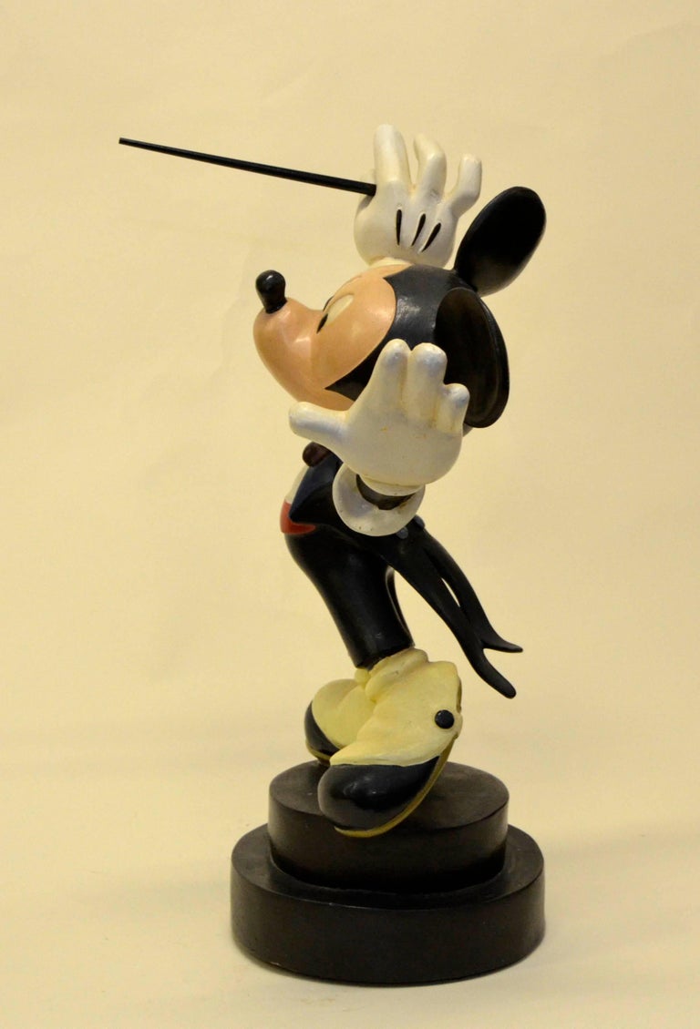 1980s Rare Walt Disney Mickey Mouse Conductor Statue in Fiberglass at ...