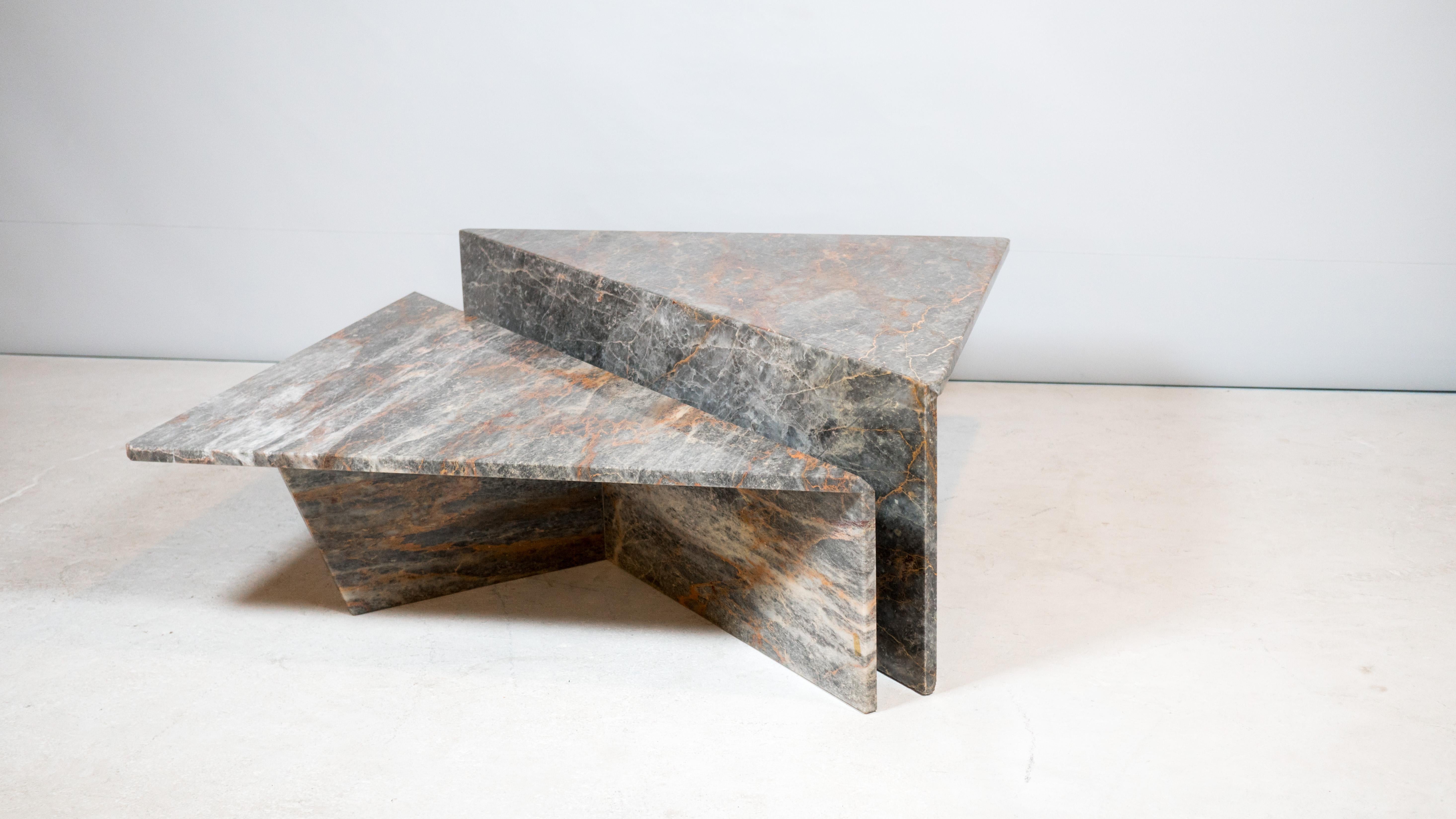 1980s Roche Bobois Sculptural Marble Coffee Table For Sale at 1stDibs