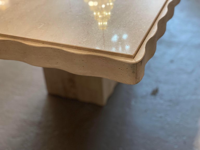 1980s Scalloped Edge Travertine Postmodern Vintage Dining Table For ...