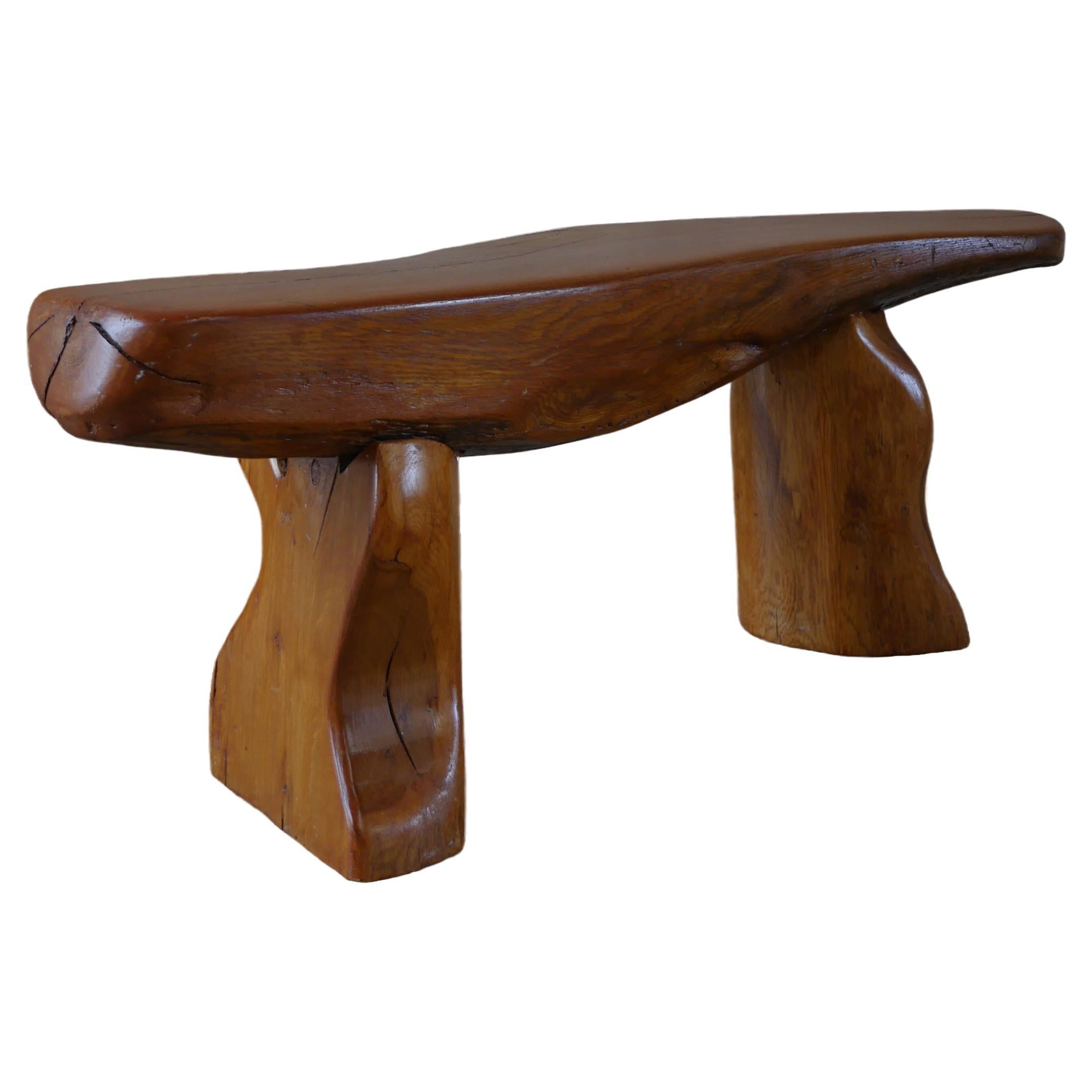 1980s Sculptural Artisan Wood Bench at 1stDibs