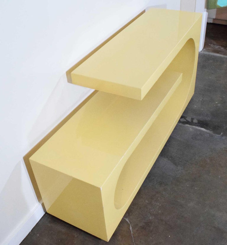 1980s Sculptural Console, Milo Baughman Style at 1stDibs