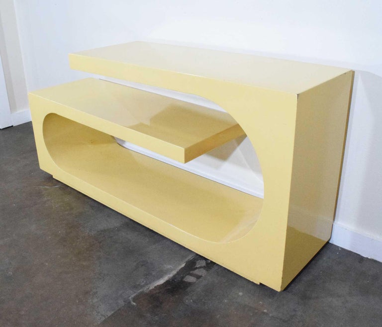 1980s Sculptural Console, Milo Baughman Style at 1stDibs