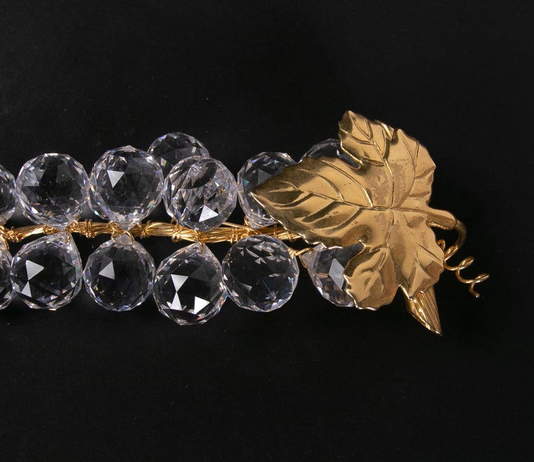 1980s Sculpture of Grapes with Stem in Bronze and Grapes in Crystal For ...