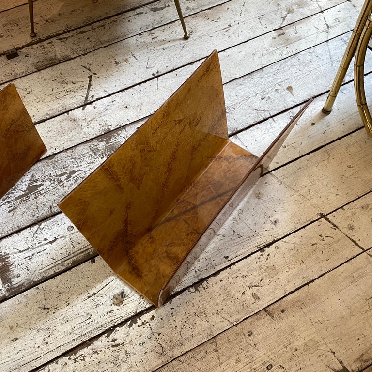 1980s Set of Two Modernist Lucite Italian Magazine Stands For Sale at ...