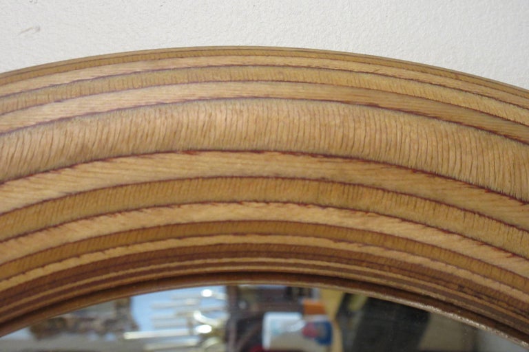 1980s Signed Circular White Birch Mirror For Sale at 1stDibs