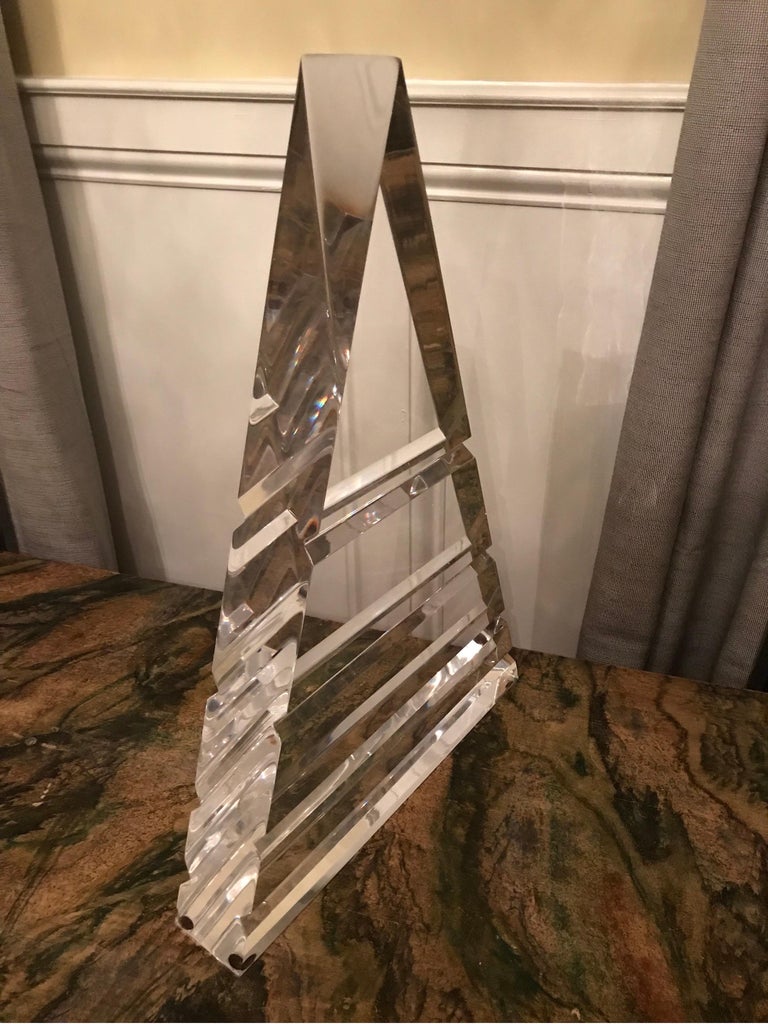 1980's, Signed Geometric Lucite Sculpture by Walter Prosper For Sale at ...