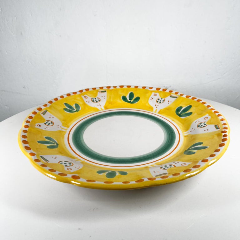 1980s Solimene Vietri Hand Made Ceramica Plate Yellow Chicks Italy For ...