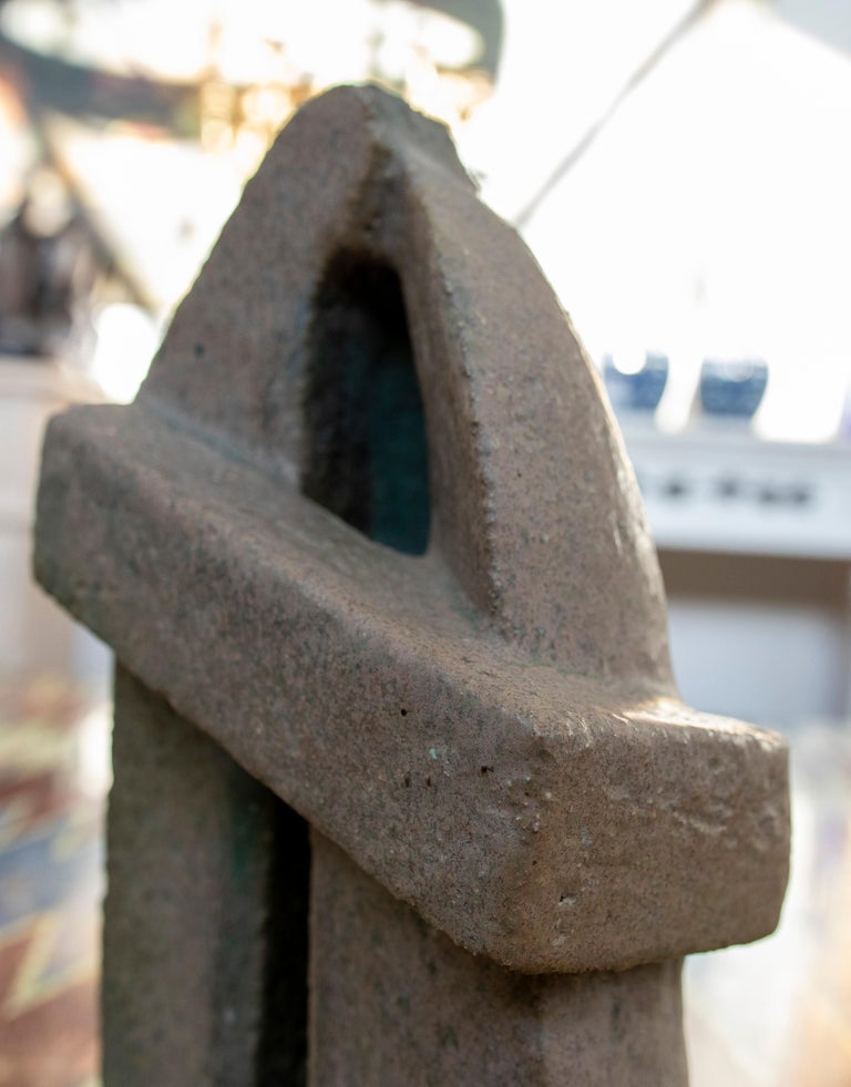 1980s, Spanish Abstract Ceramic Sculpture in Grey Tones For Sale at 1stDibs
