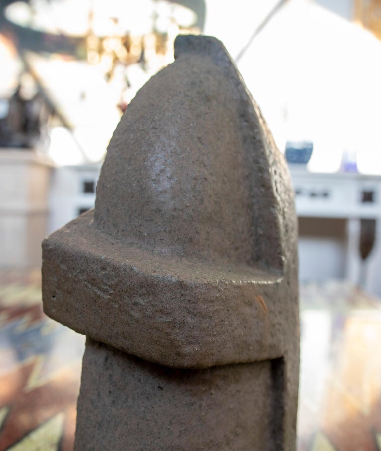 1980s, Spanish Abstract Ceramic Sculpture in Grey Tones For Sale at 1stDibs