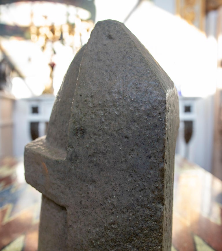 1980s, Spanish Abstract Ceramic Sculpture in Grey Tones For Sale at 1stDibs