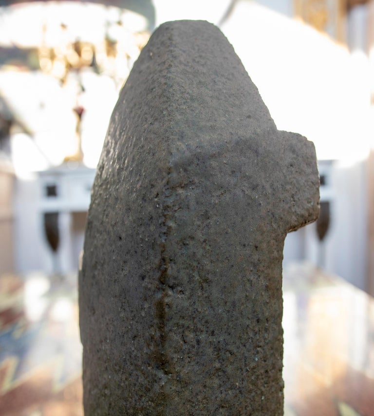 1980s, Spanish Abstract Ceramic Sculpture in Grey Tones For Sale at 1stDibs