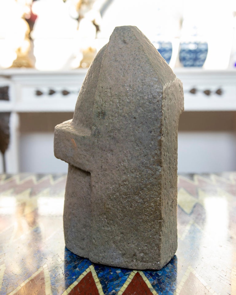 1980s, Spanish Abstract Ceramic Sculpture in Grey Tones For Sale at 1stDibs