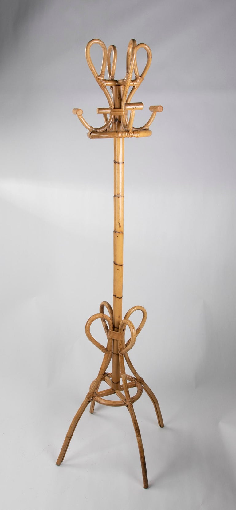 1980s, Spanish Bamboo Coat and Hat Rack For Sale at 1stDibs