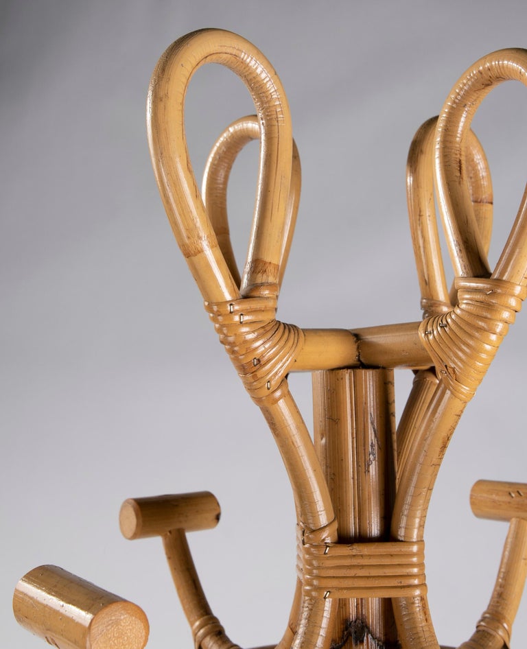 1980s, Spanish Bamboo Coat and Hat Rack For Sale at 1stDibs