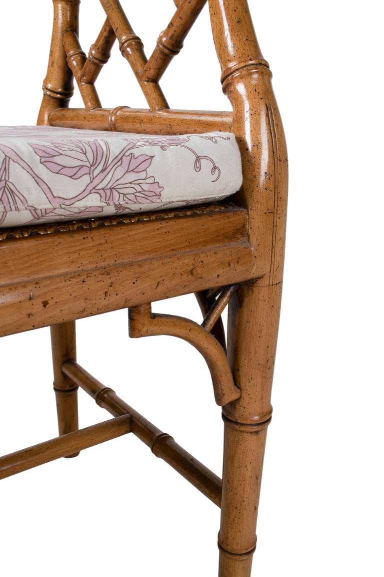 1980s Spanish Faux Bamboo Wooden Long Stool Backless Bench at 1stDibs ...