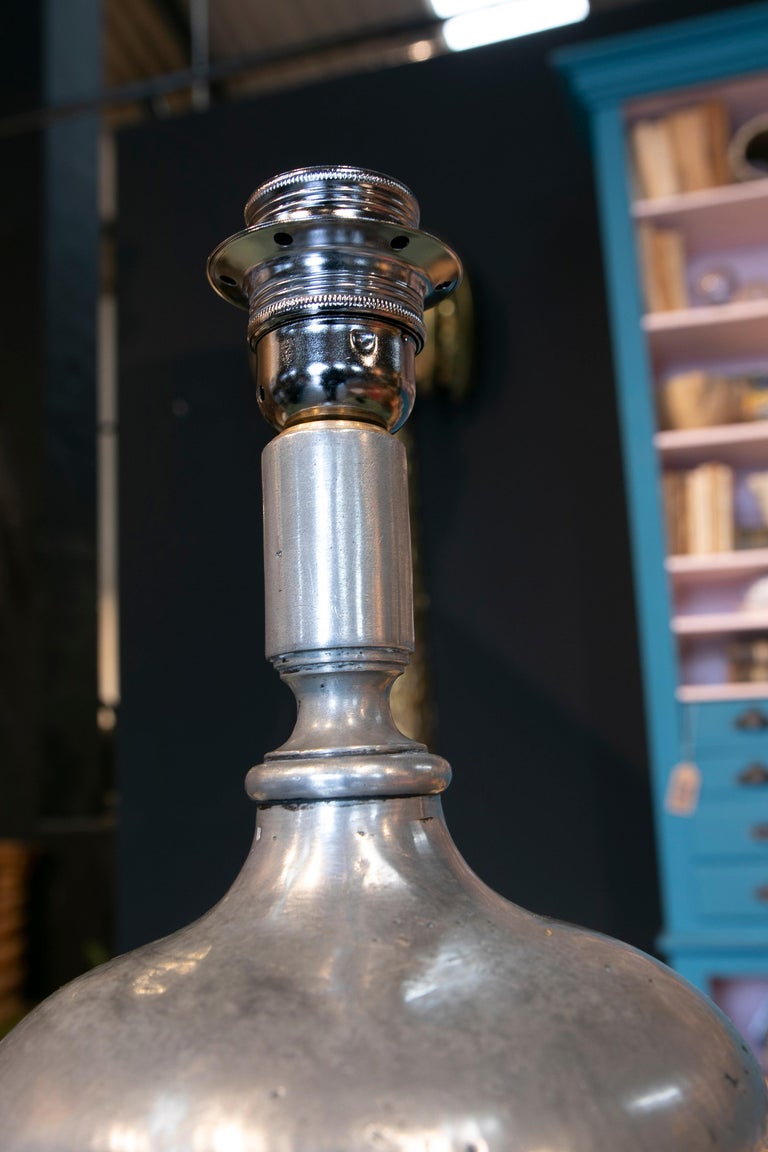 1980s Spanish Pewter and Bronze Table Lamp w/ Lion Head Macaroons at ...