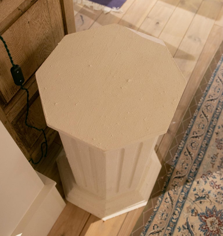 1980s Spanish Splined Ceramic Base Painted in Color White For Sale at ...