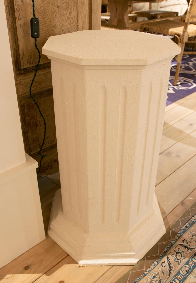 1980s Spanish Splined Ceramic Base Painted in Color White For Sale at ...