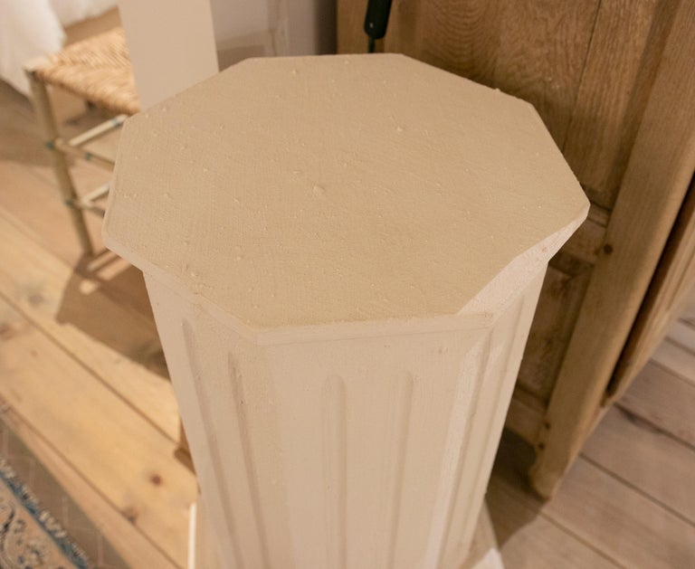 1980s Spanish Splined Ceramic Base Painted in Color White For Sale at ...