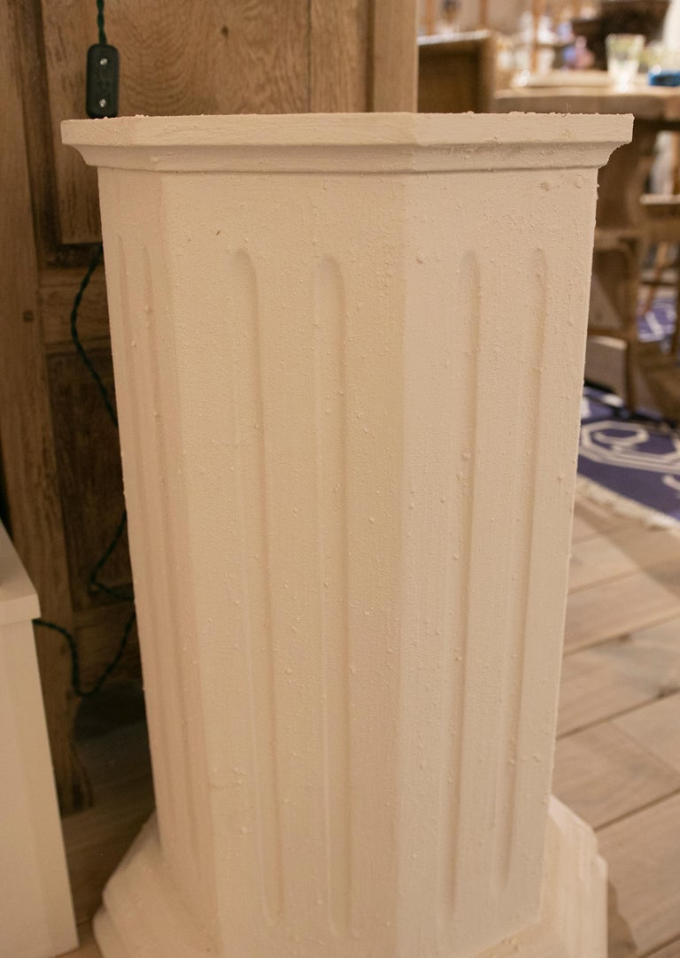 1980s Spanish Splined Ceramic Base Painted in Color White For Sale at ...