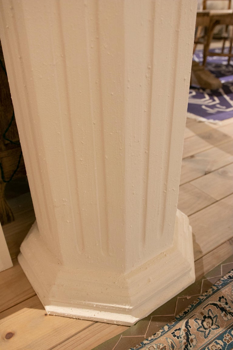 1980s Spanish Splined Ceramic Base Painted in Color White For Sale at ...