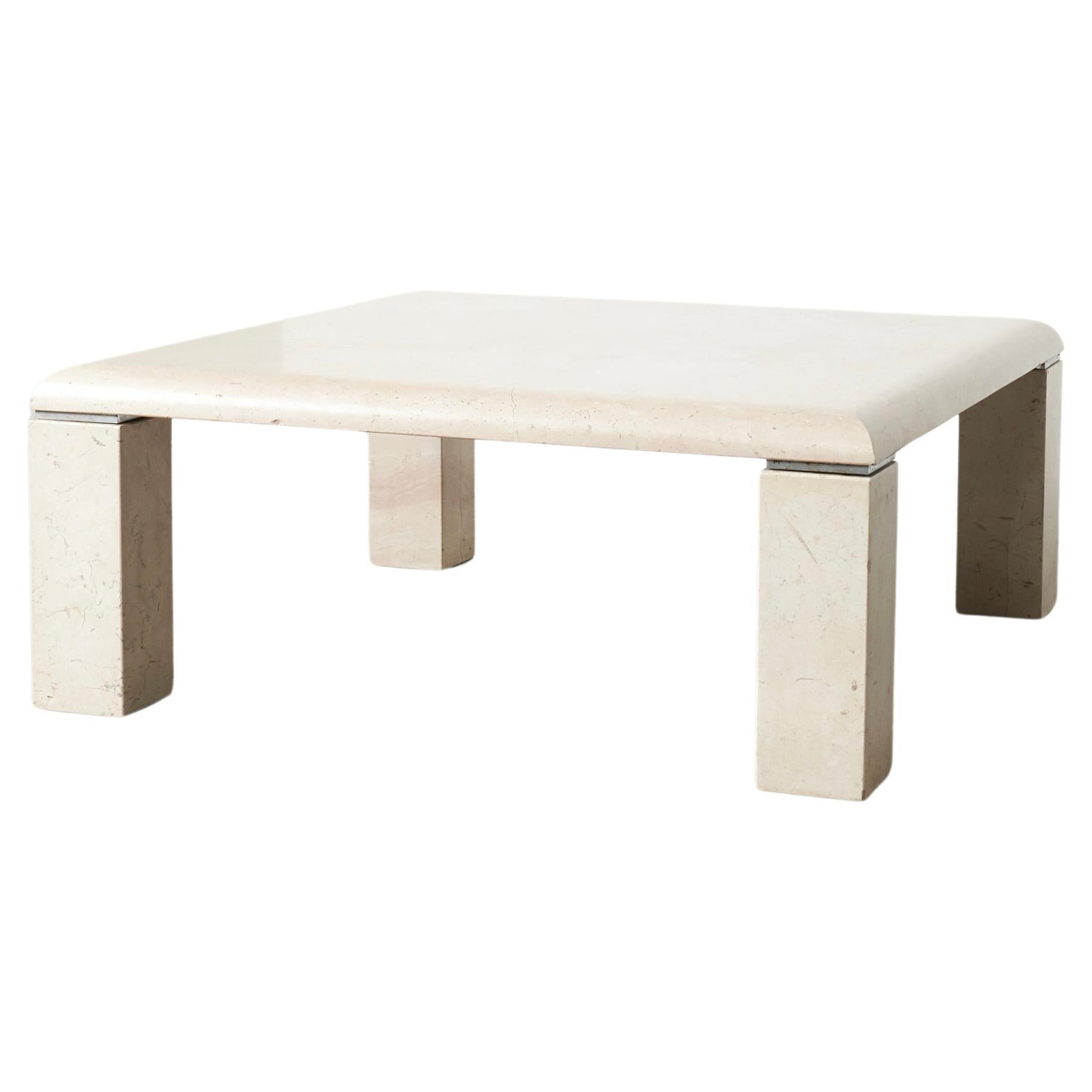 Beautiful Square Vintage Italian Travertine Coffee Table at 1stDibs ...