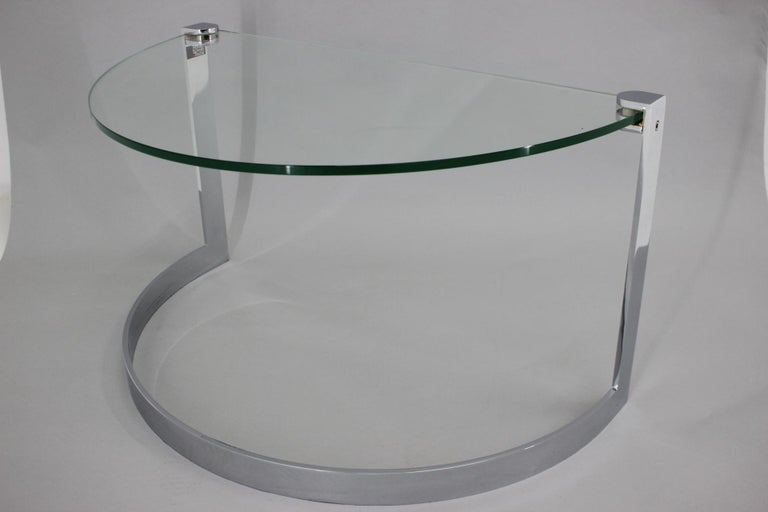 1980s Steel and Glass Side Table by Friedrich Moller for Ronald Schmitt ...