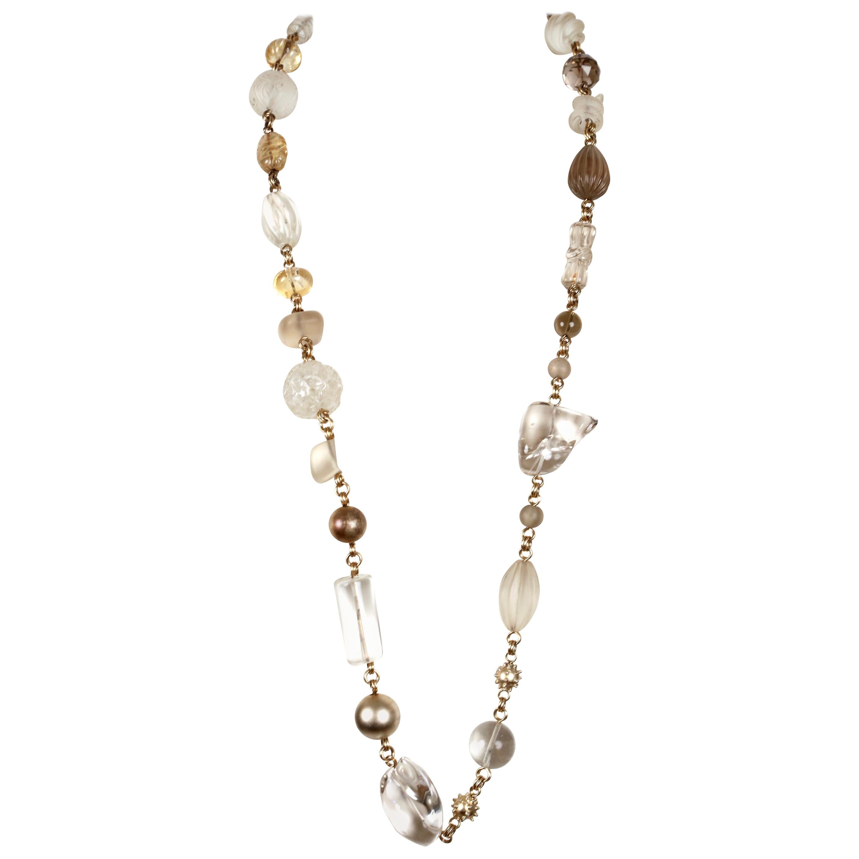 Ciner Gold Bead Necklace For Sale at 1stDibs