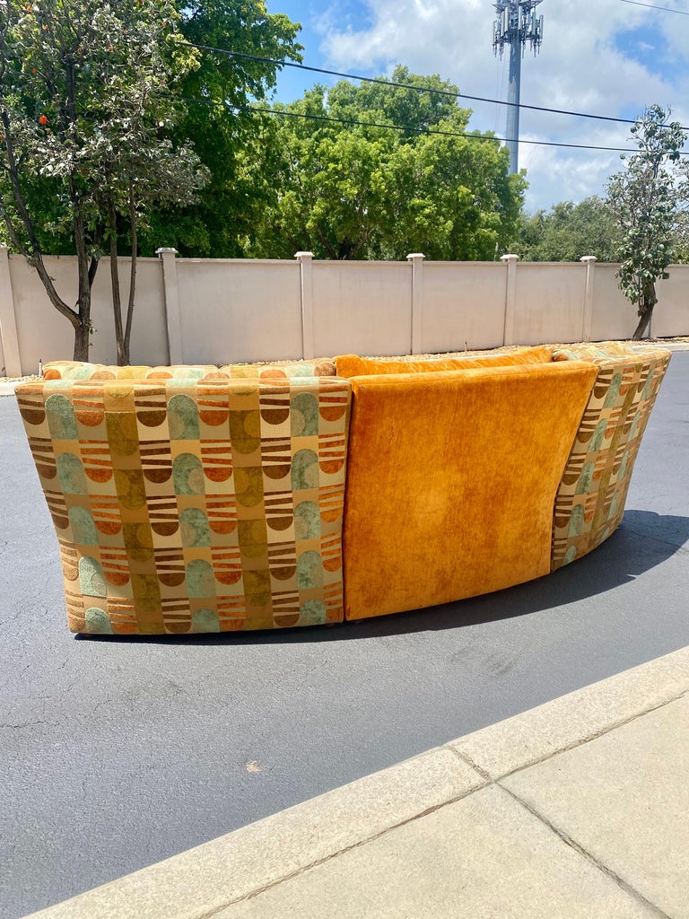 1980s Thayer Coggin Chenille Modular Curved Sectional Slipper Chairs ...