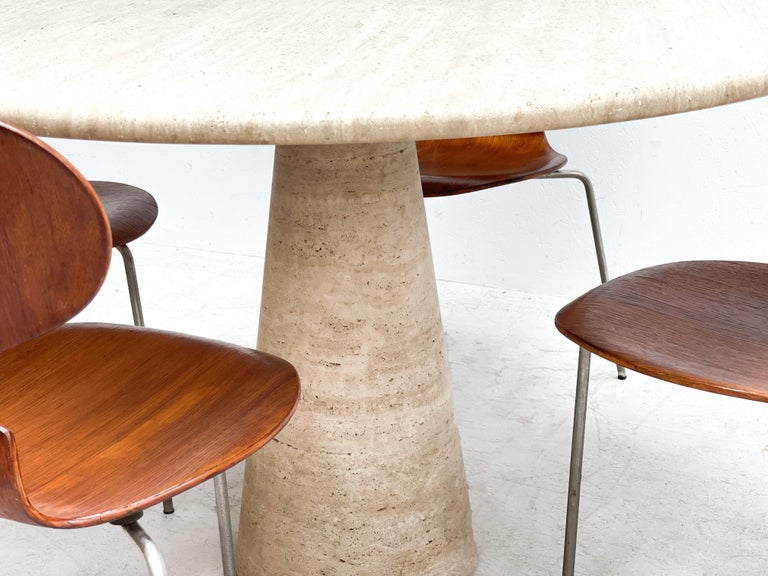 1980's Travertine Dining Table by Angelo Mangiarotti at 1stDibs