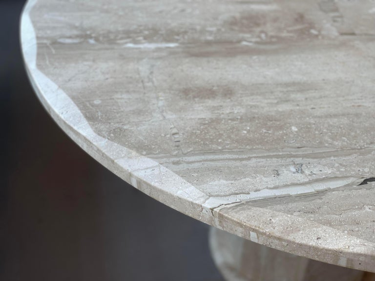 1980s Travertine Scalloped Edge Postmodern Dining Table For Sale at 1stDibs