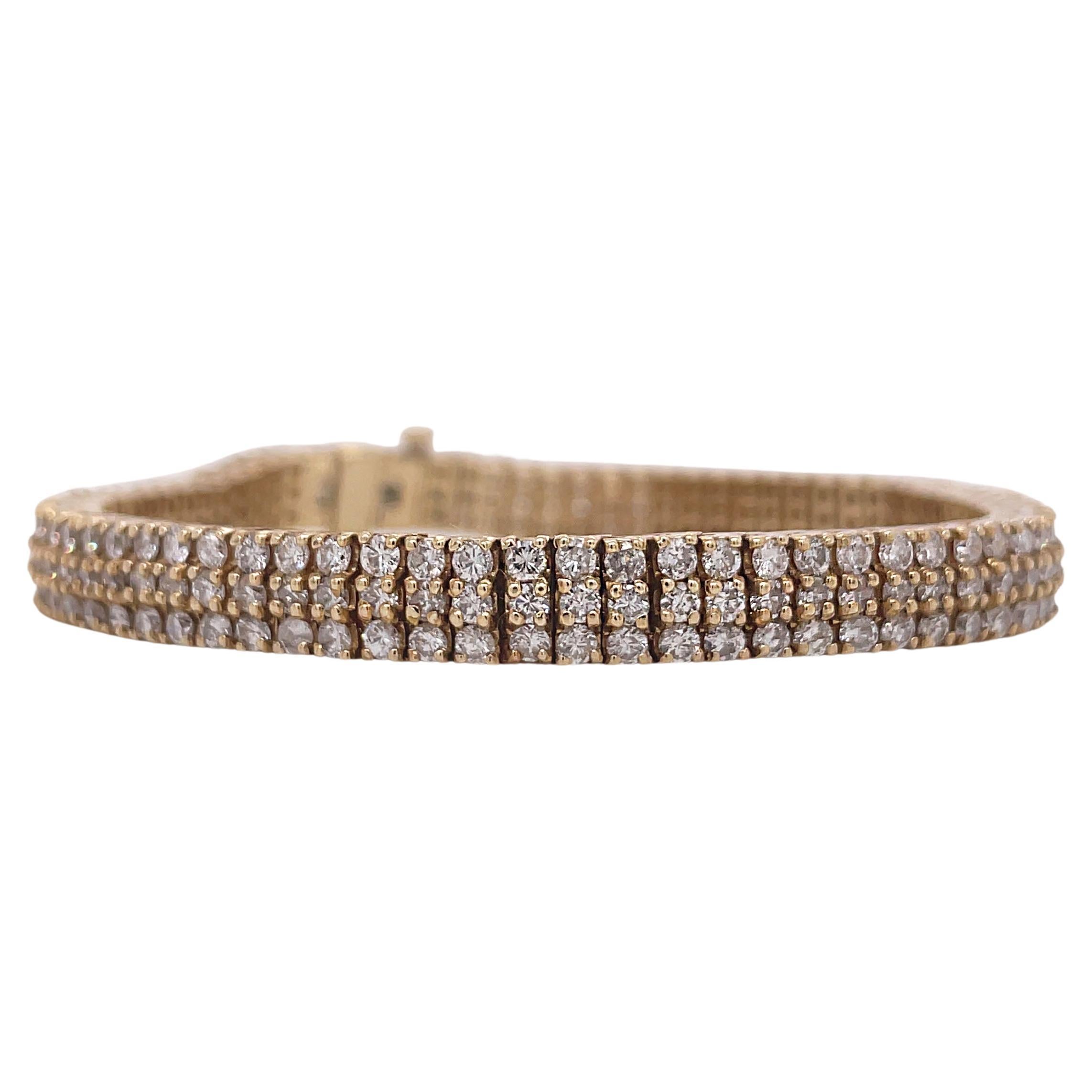 1980s Sapphire Diamond Gold Bracelet For Sale at 1stDibs