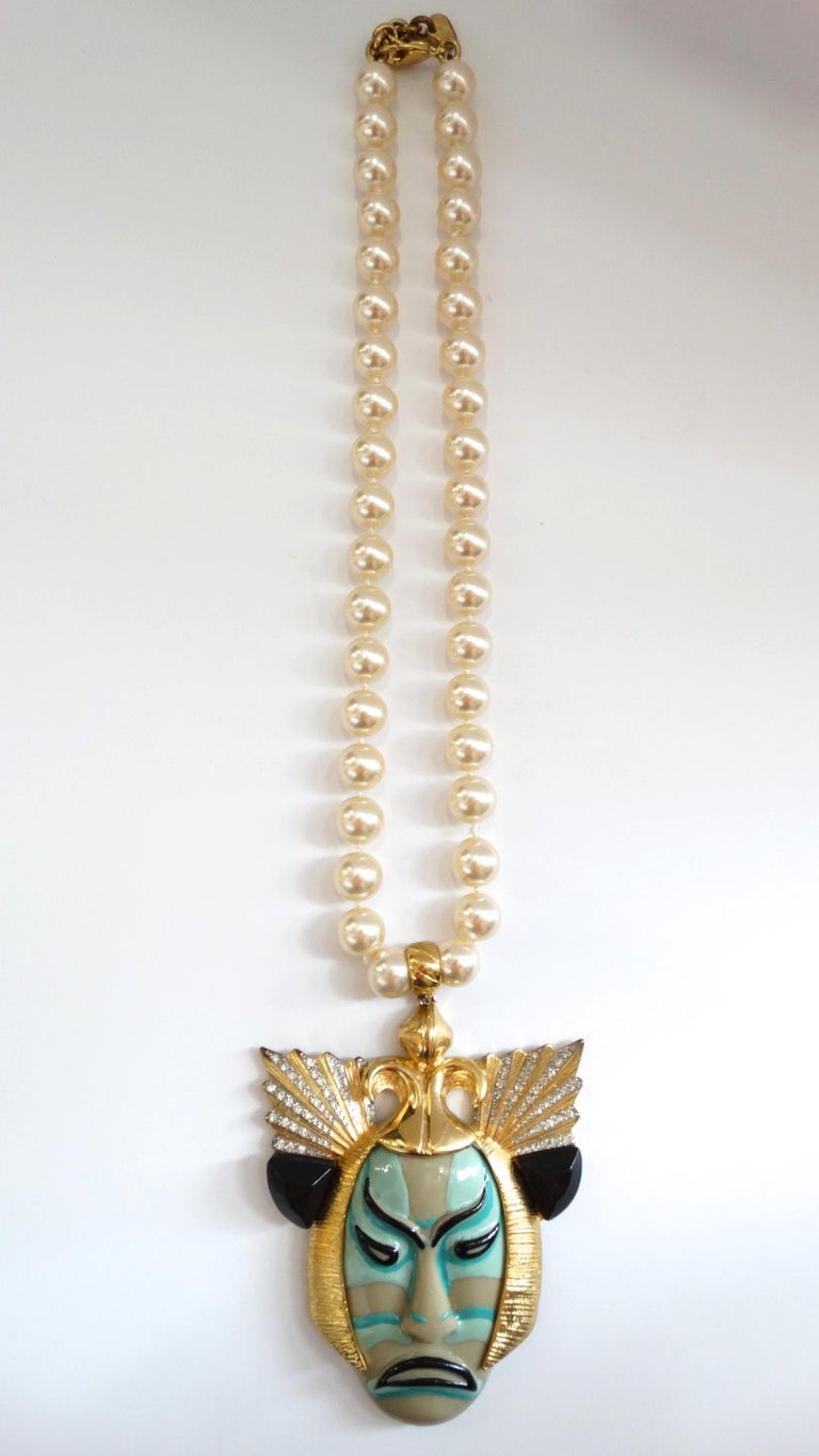 1980s Valentino Ancient Japanese Samurai Warrior Pendant Necklace at ...