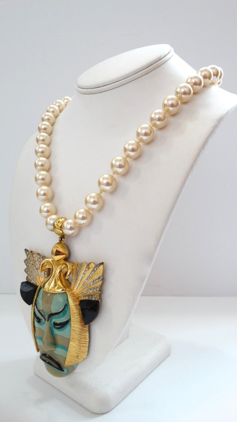 1980s Valentino Ancient Japanese Samurai Warrior Pendant Necklace at ...