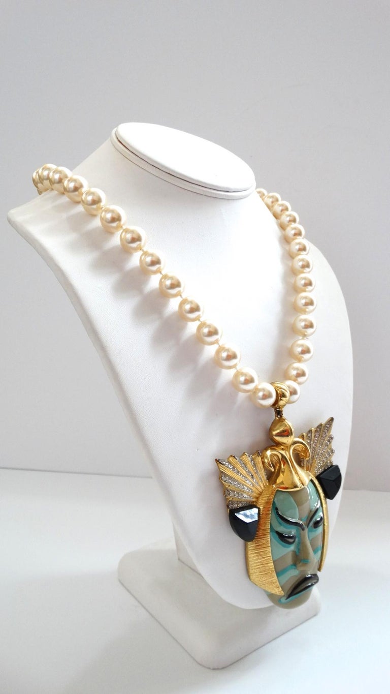 1980s Valentino Ancient Japanese Samurai Warrior Pendant Necklace at ...