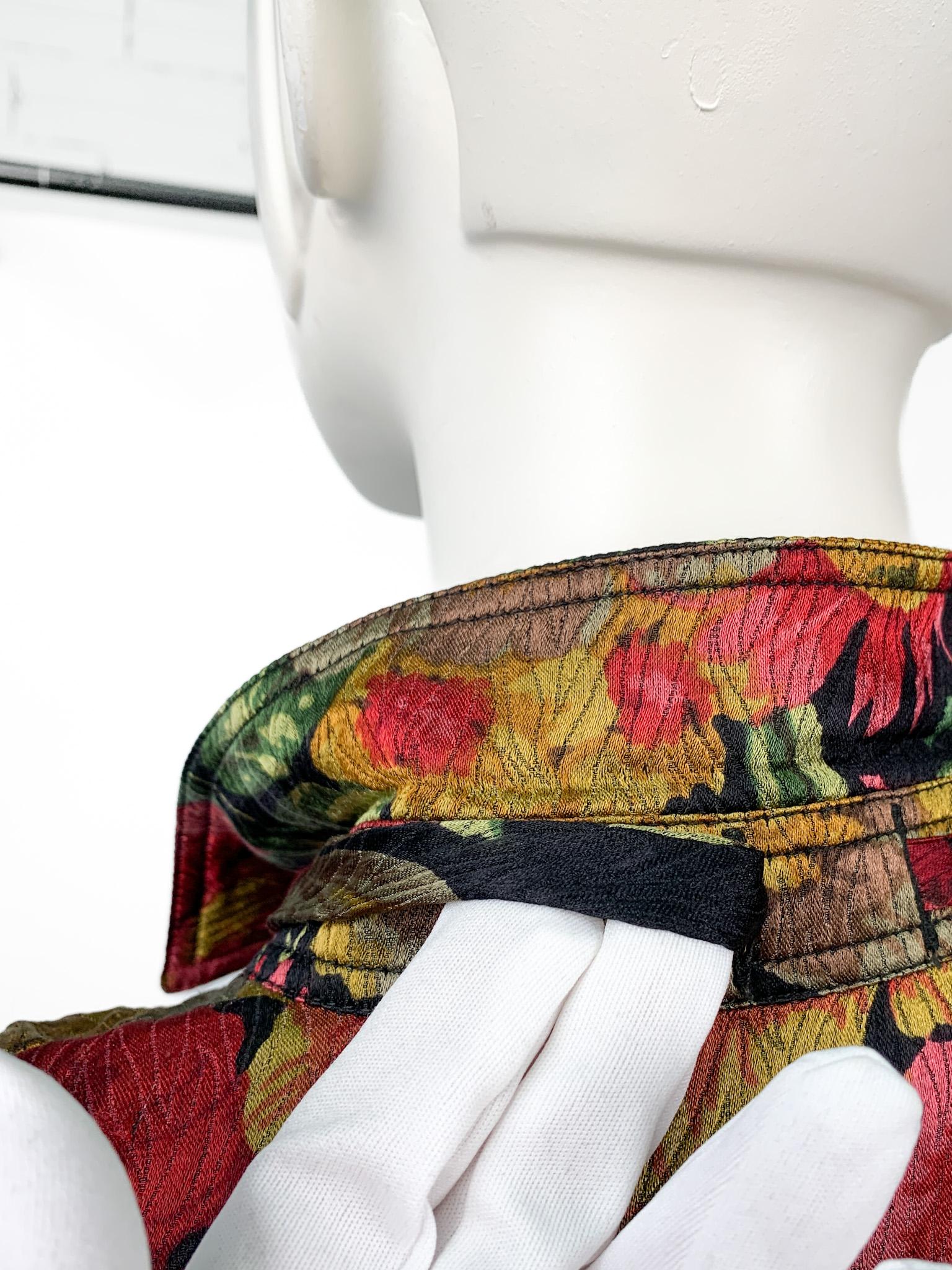 1980s Valentino Miss V Multicolour Floral Silk Jacquard 2-piece ...