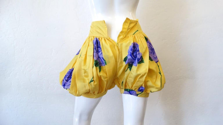 Versace 1980s Purple Rose Pleated Bloomers at 1stDibs