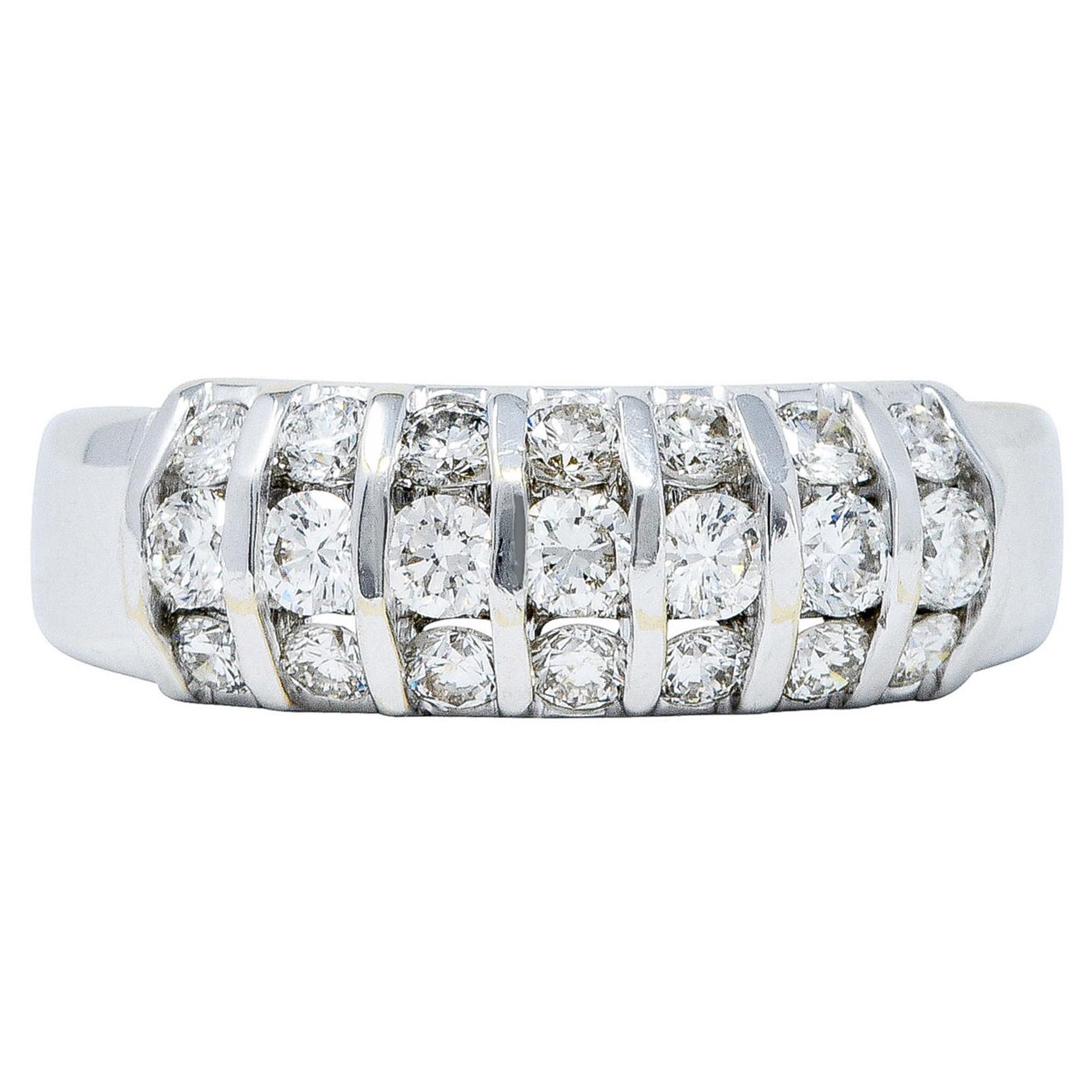 Raphael Leon 0.05 Carat Diamond 14 Karat Gold Band Ring For Sale (Free ...